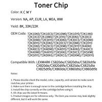 China Compatible 72K10K0 Toner Chip For LEXMARK CS820dte CS820dtfe CX860de CS820de for sale