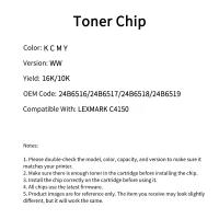 China Compatible 24B6519 Toner Chip For Lexmark C4150 for sale