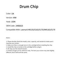 China Compatible 24B6025 Drum Chip For Lexmark M5155 5163 5170 for sale