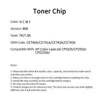 China Compatible CE740A Toner Chip HP Color LaserJet CP5225 CP2552n CP5225dn for sale
