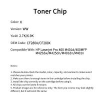 China Compatible CF280A Toner Chip For HP Laserjet Pro 400 M401d 400MFP for sale