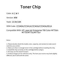 China Compatible CE340A Toner Chip For HP LaserJet Enterprise 700 Color M775dnM775f for sale