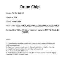 China Compatible W9074MC Drum Chip For HP Color LaserJet Managed MFP  E78635dn 78630Z for sale