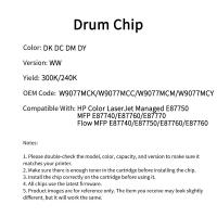 China Compatible W9077MC Drum Chip HP Color LaserJet Managed E87750 MFP E87740 E87760 for sale