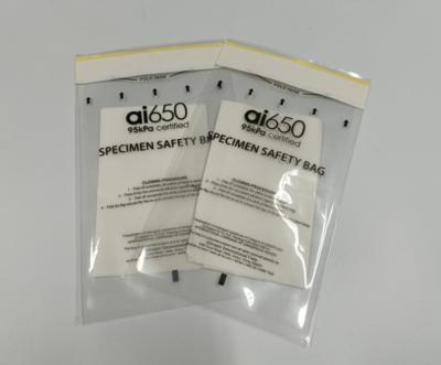 China 100% LDPE Clear 95kpa Specimen Bag 9.75