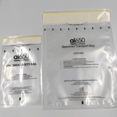 China Laboratory 95Kpa Transport Plastic Biohazard Specimen Bag Custom for sale