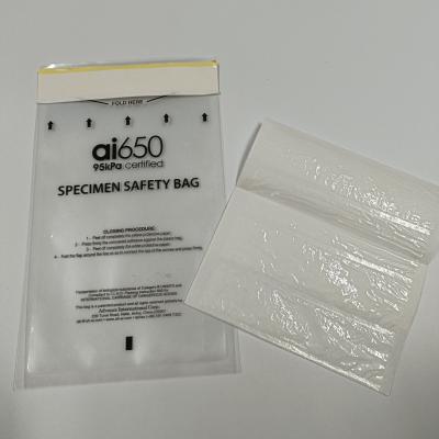 China Specimen Bags With AI650 95kpa Logo Printing Ziplock Closure With Prevention For Losing Labels LDPE Material for sale