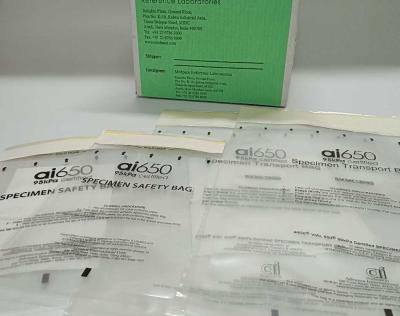 China Biological 95kpa Specimen Transport Bag 100% LDPE Plastic Type for sale