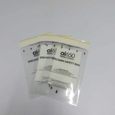 China Custom 95Kpa Transport Plastic Biohazard Specimen Bag For Laboratory for sale