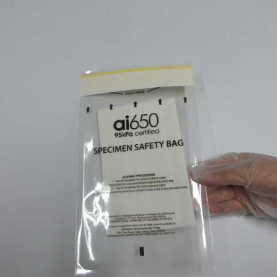 China Printed Polyethylene 95kPa Transport Bags For Specimens for sale