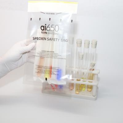 China Customized Printing Plastic Specimen Biohazard Bag With Ziplock for sale