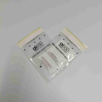 China Safety 95kpa Specimen Transport Bag 100% LDPE Waterproof Oil Proof for sale