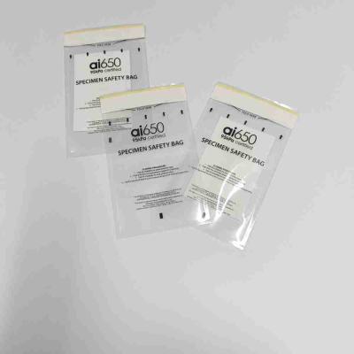 China Customized Laboratory Specimen Bags With Biohazard Self Adhesive Top for sale