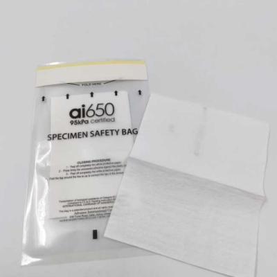 China 95kpa Biohazard Specimen Bags 3 Wall Clear Logo Printing for sale