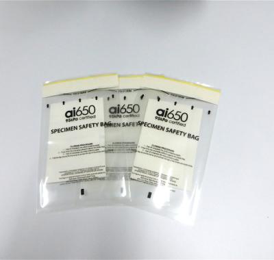 China Laboratory 50pcs Biohazard Specimen Bags Self Adhesive Seal for sale
