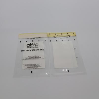 China Biohazard Specimen Bag With Black Warning Label, With Self-Adhesive Seal Top for sale