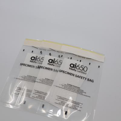 China Factory Biohazard Specimen Zipper Top Bag Resealable Ziplock Pouch Bag For Medical Usage for sale