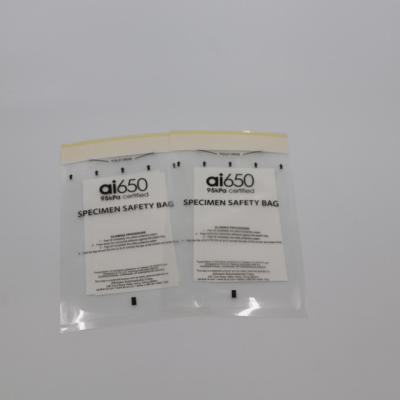 China Disposable Food LDPE Customized Gravure Printing Bag Plastic Laboratory Biohazard Specimen Transport Bags for sale