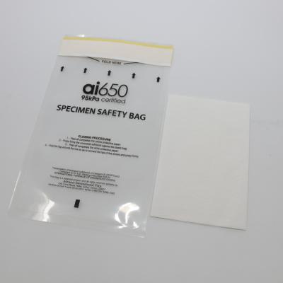 China Transparent 95kpa Medical Biohazard Specimen Bag For Transport Packaging for sale