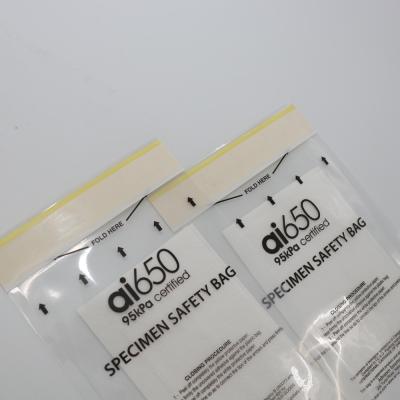 China Custom Printing Polyethylene 95kPa Specimen Bags Transparent for sale