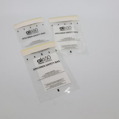 China Custom Printed Plastic Zip Self Lock Medical Specimen Biohazard Bag Transparent for sale