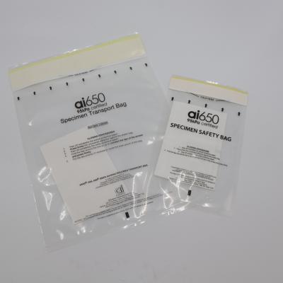 China Medical Specimen Zip Lock Transport Bag For Lab Hospital for sale