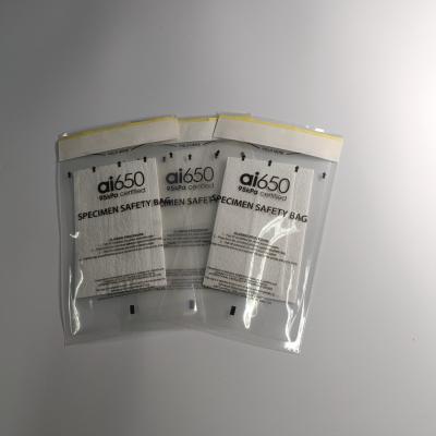 China Ziplock Biohazard Specimen Transport Bag Custom Printing for sale