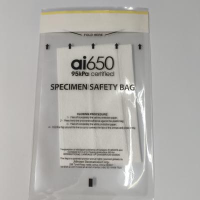 China Customized Lab Specimen Biohazard Bags With Absorbent Pad Ziplock Sealing for sale