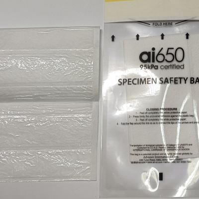 China Biological Yellow Red Ziplock Plastic Specimen Transport Bags Medical Disposable for sale