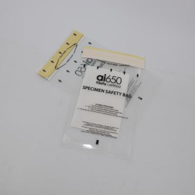 China Plastic Lab Pathology Biohazard Specimen Transport Bag Ziplock Sealing for sale
