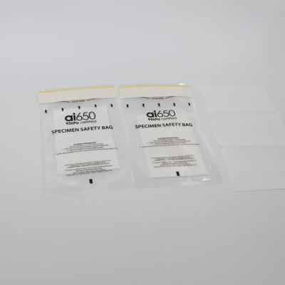 China 2 Wall Biohazard Specimen Bags Two Pocket For Laboratory for sale