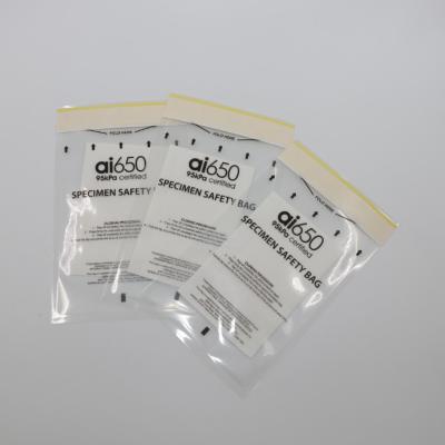 China Custom Liquid Specimen Bag With Self Adhesive Mouth for sale