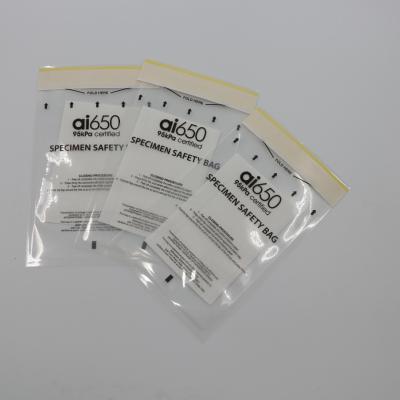 China Yellow Symbol Biohazard Specimen Bag With Document Wallet Zip Lock Zipper for sale