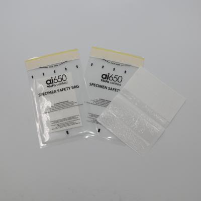 China LDPE Medicine Specimen Bags With Biohazard Logo Printing Zip Lock Top for sale