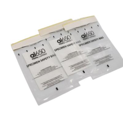 China Transparent High Pressure Sealed Self Sealing Chemical Sample Bag For Hospital Lab for sale