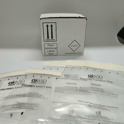 China Medical Test Biological Zipper Biohazard Specimen Bag Custom Made for sale