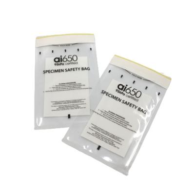 China Medical Testing Biological Transport 95KPA Specimen Bag Self Adhesive for sale