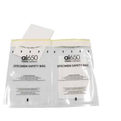China Disposable LDPE Biological Receiving Plastic Attachment Bag Custom Printing for sale