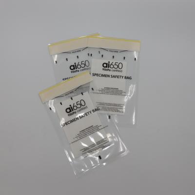 China Medical Test Biological Zipper 95kPa Biohazard Bag Custom Made for sale