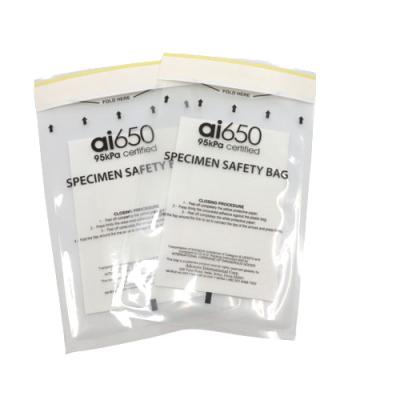 China Biological Specimen Three Layer Pathological 95kPa Bag Self Sealing for sale