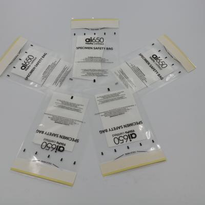 China Seal Plastic Zipper Ziplock 95kPa Biohazard Bag Custom Printing for sale