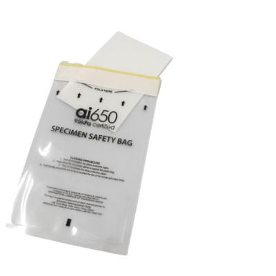 China Pathological Test Self Adhesive Mouth Thickened 95kPa Bags Transparent Printing for sale
