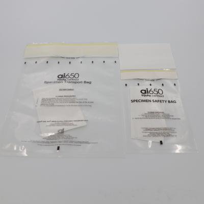 China Specimen Ziper Top Resealable Ziplock Pouch Bag For Medical Usage for sale