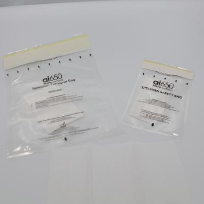 China 95kPa Laboratory Plastic Ziplock Specimen Bag With Back Document for sale