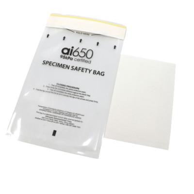 China Customized Biohazard Self Adhesive Bag Waterproof Chemical Test Biological for sale