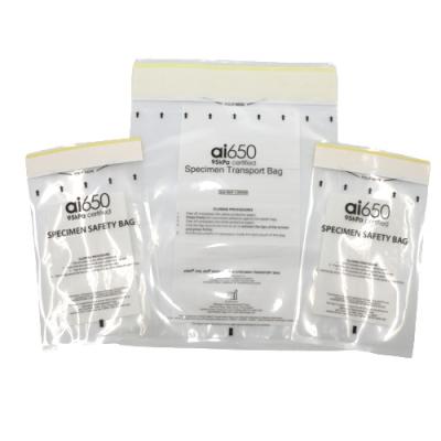 China 95 KPA Customized Biohazard Specimen Self Adhesive Bag Disposable For Laboratory for sale