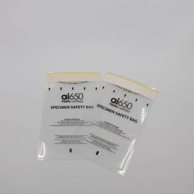 China Zipper Top Seal Plastic Specimen Biohazard Bag Disposable for sale