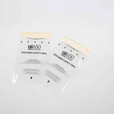 China Medical Plastic Specimen Transport Biohazard Lab Bags With Double Pouches for sale