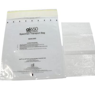 China Medical Self Sealing Plastic Transport Biohazard Specimen Bag Custom Transparent for sale