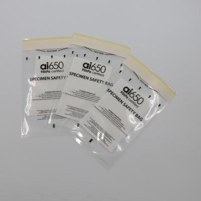 China Medical Leakproof Adhesive 95KPA Specimen Bag Moisture Proof for sale